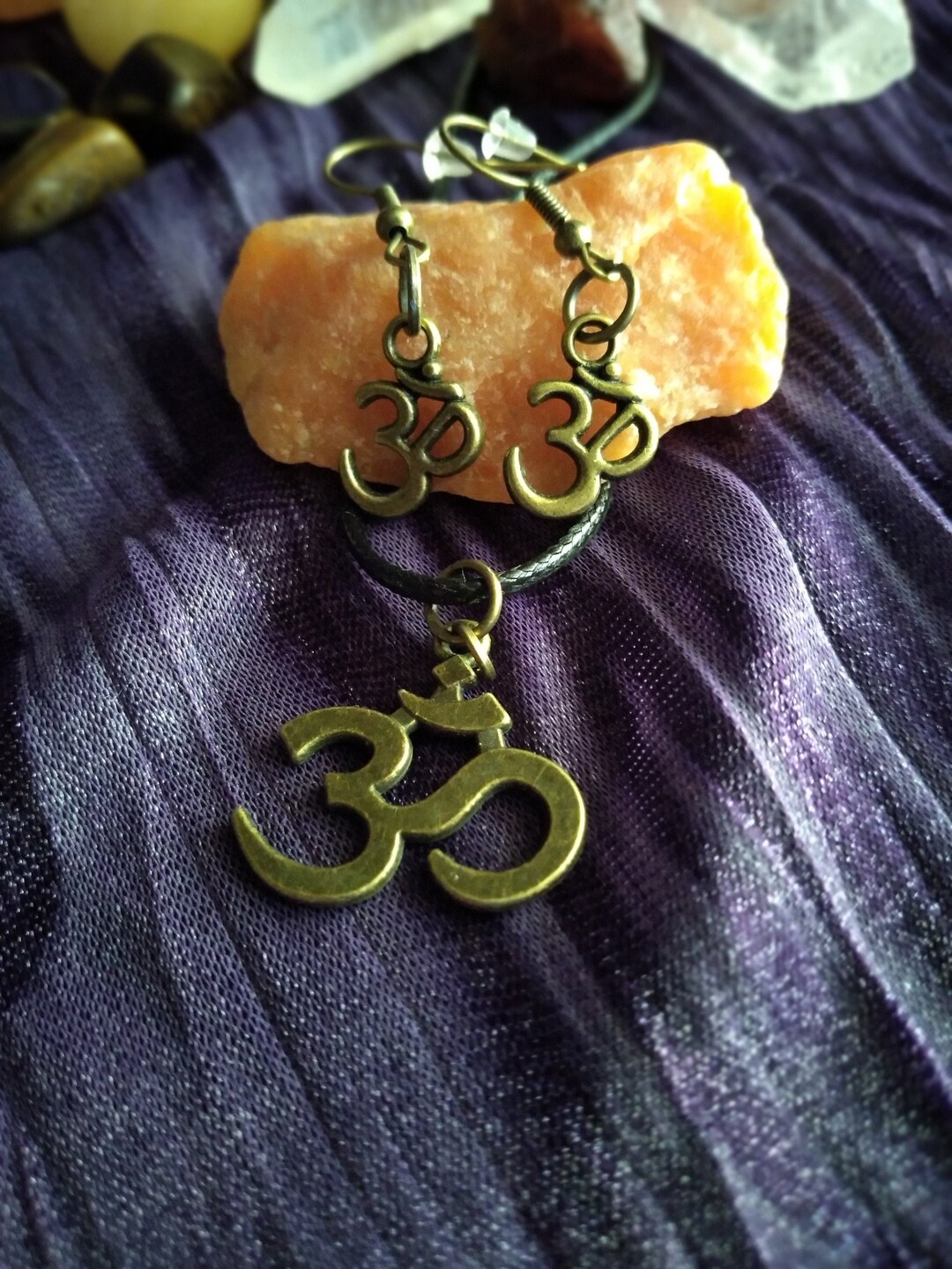 Om Bronze Charmed Pendants - Etsy