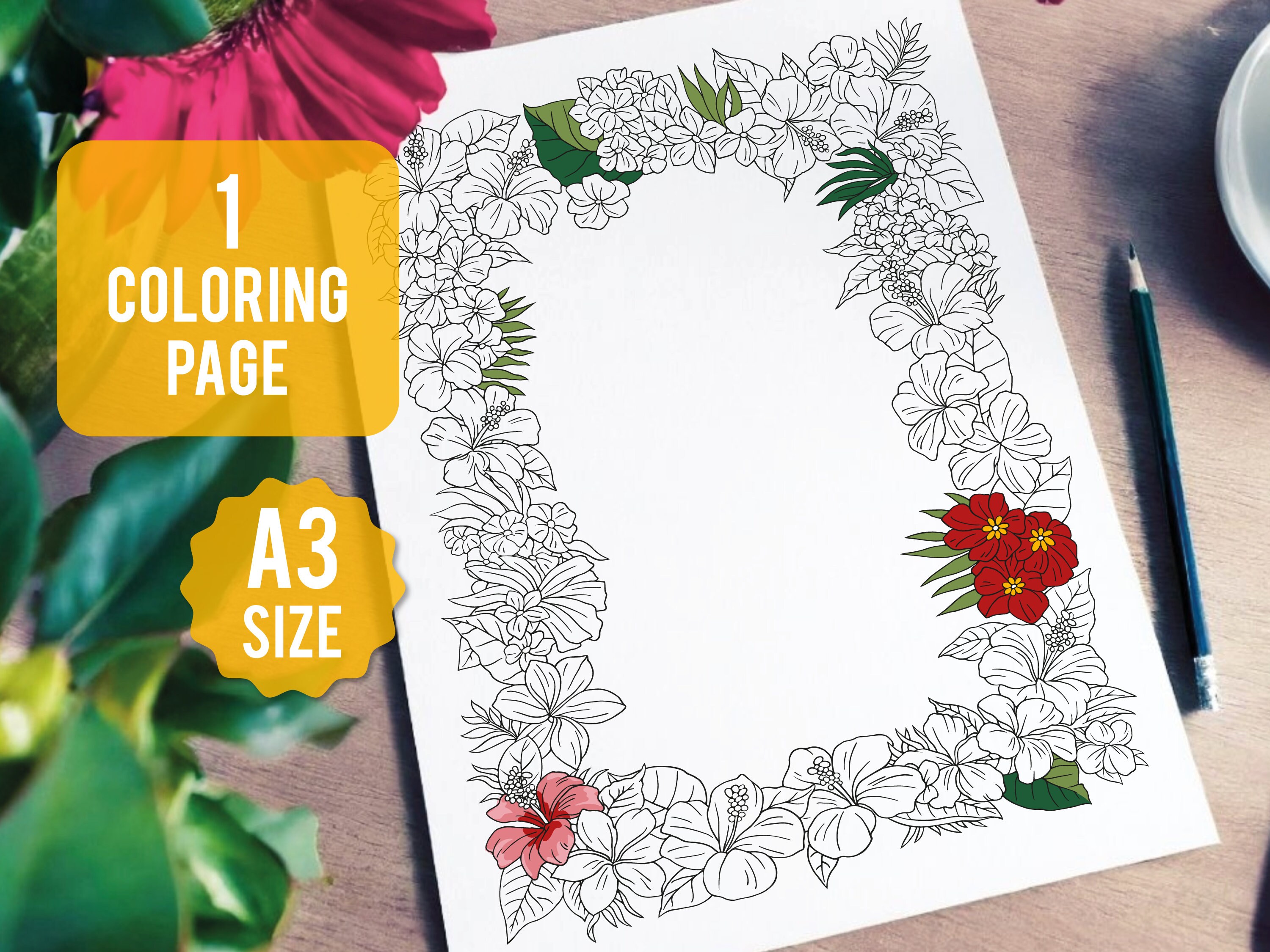 Catch a Flower _ 44 Adult Coloring Pages _cristina Panebianco _ A3 FREE ...