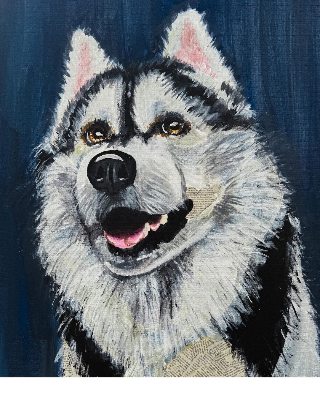 8”x10” Matted Print of a Husky -dog by Callie Russell. Matted to 11"x14 ...