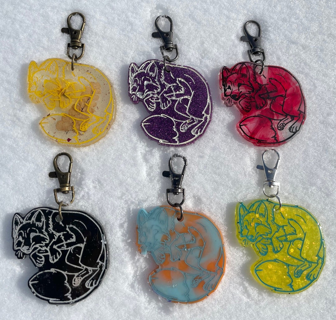 Fox Keychains (pick From 6 Different Colors!) | Colorful Fox Keychains ...