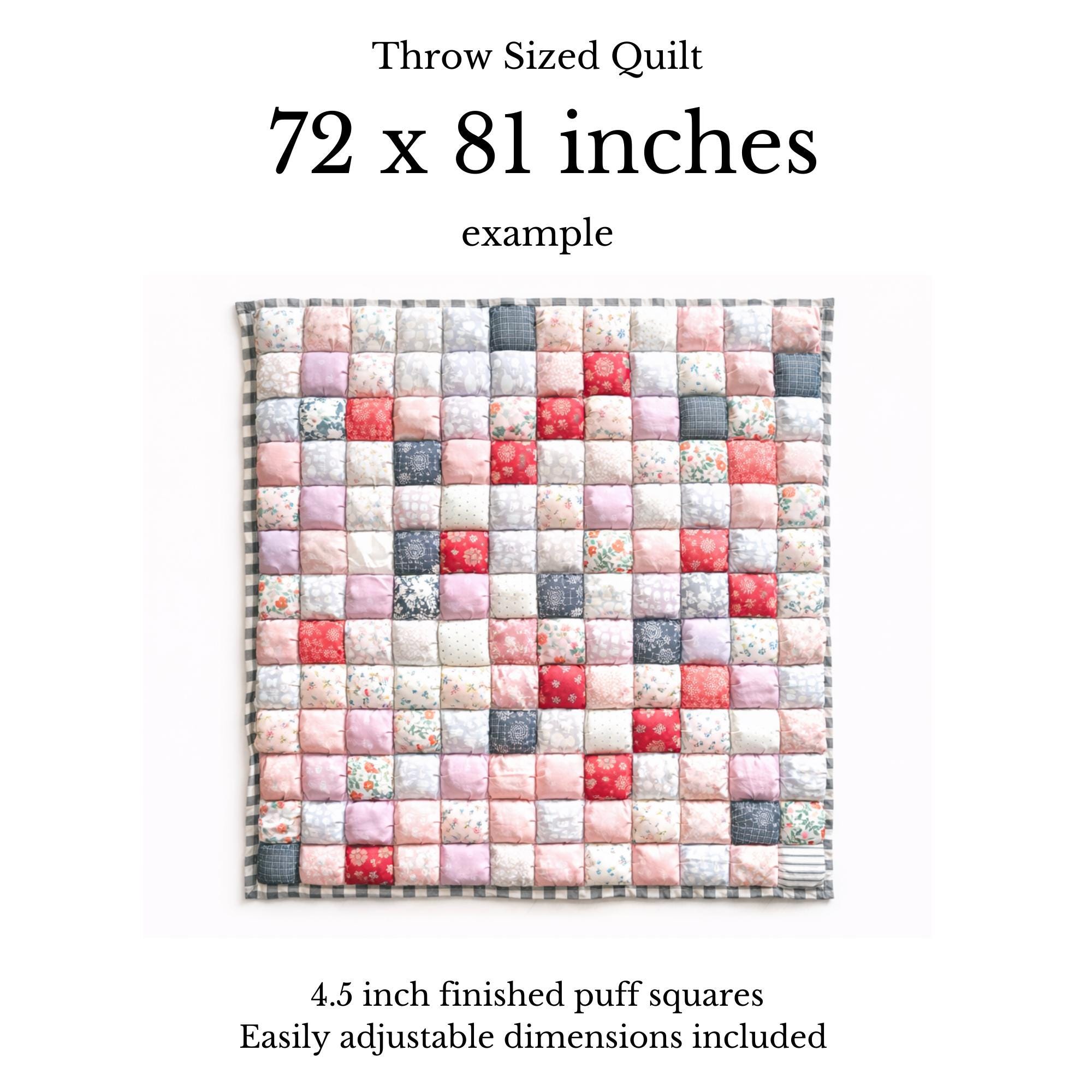 Puff Quilt PDF Pattern – Beginner Friendly, Fat Quarter (digital ...