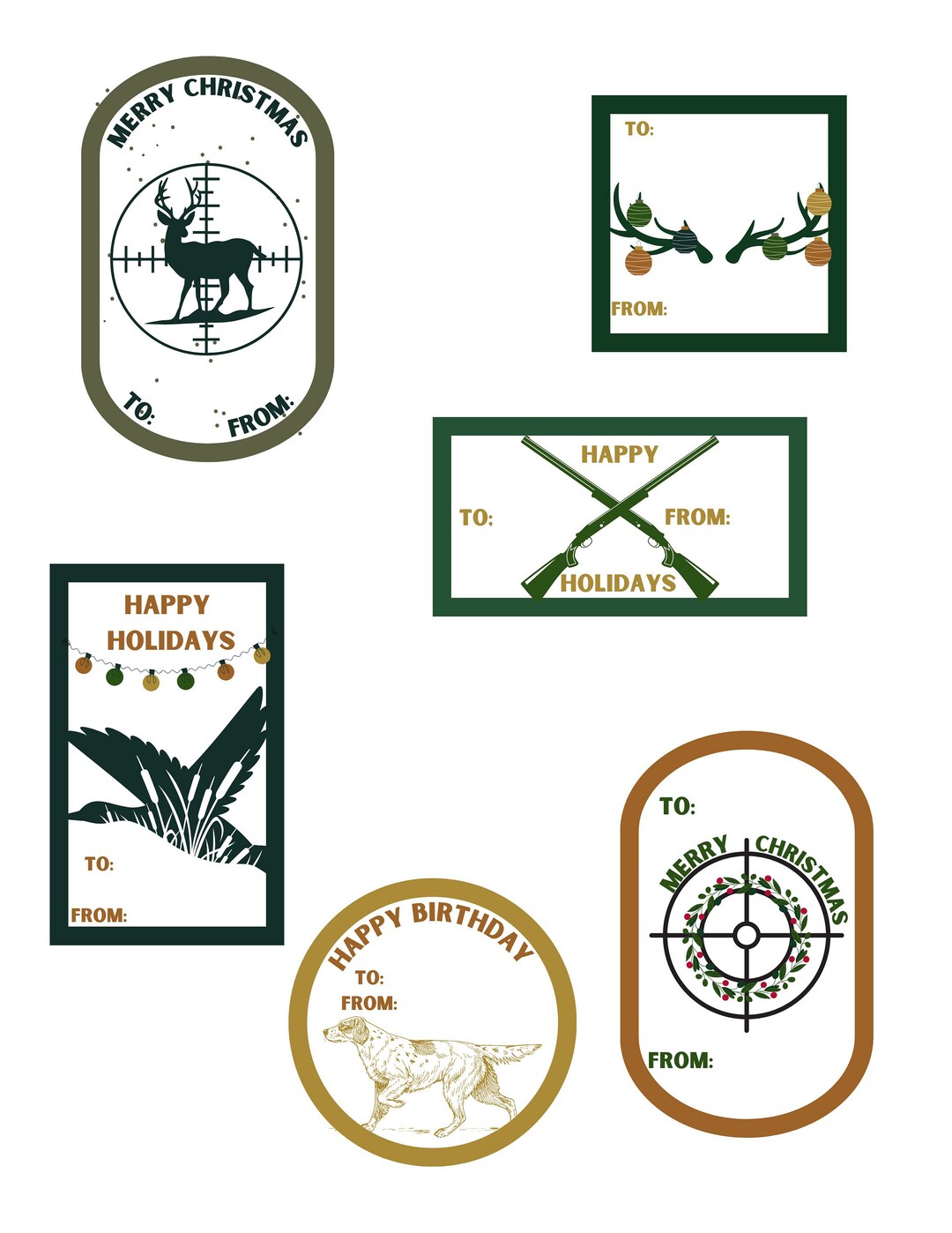 Hunting Gift Tag Stickers 6 Pack - Etsy