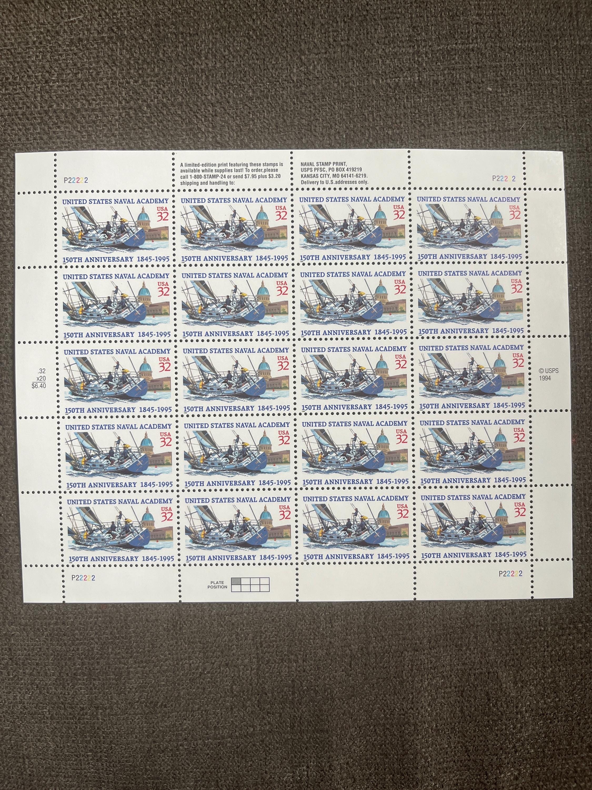 US Stamp - 1995 US Naval Academy 20 Stamp Sheet Scott #3001 - Etsy