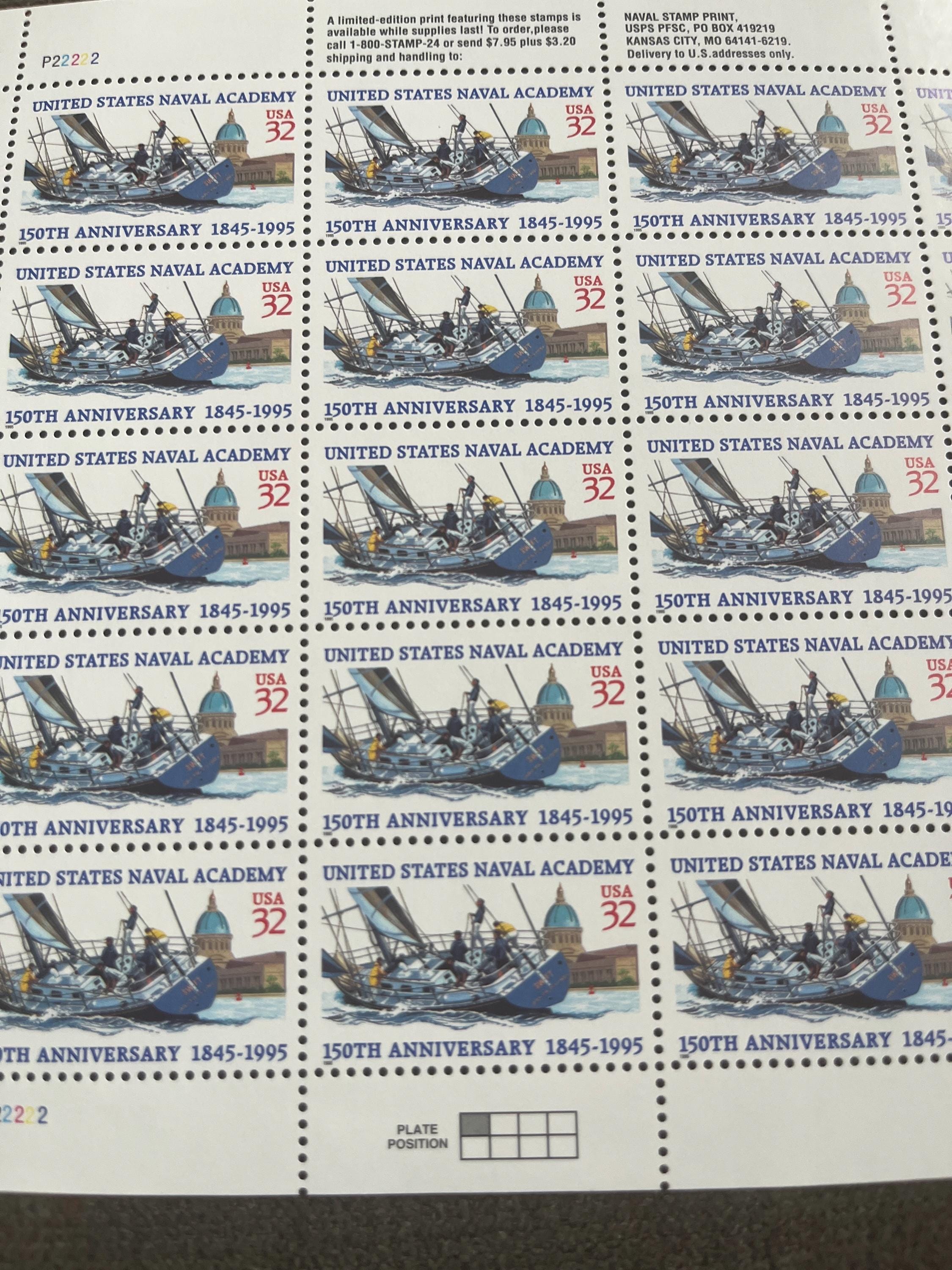 US Stamp - 1995 US Naval Academy 20 Stamp Sheet Scott #3001 - Etsy
