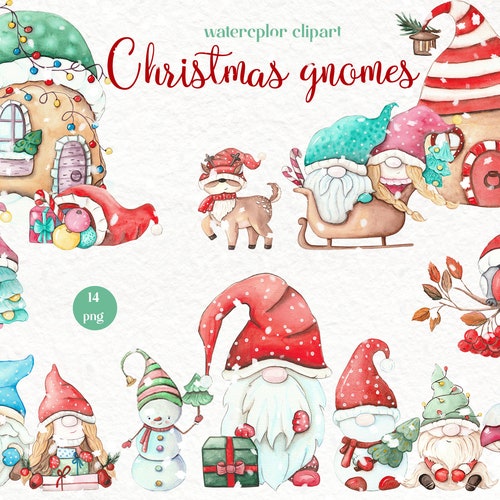 Christmas Gnome PNG Winter Clipart Digital Cute Gonk Christmas - Etsy
