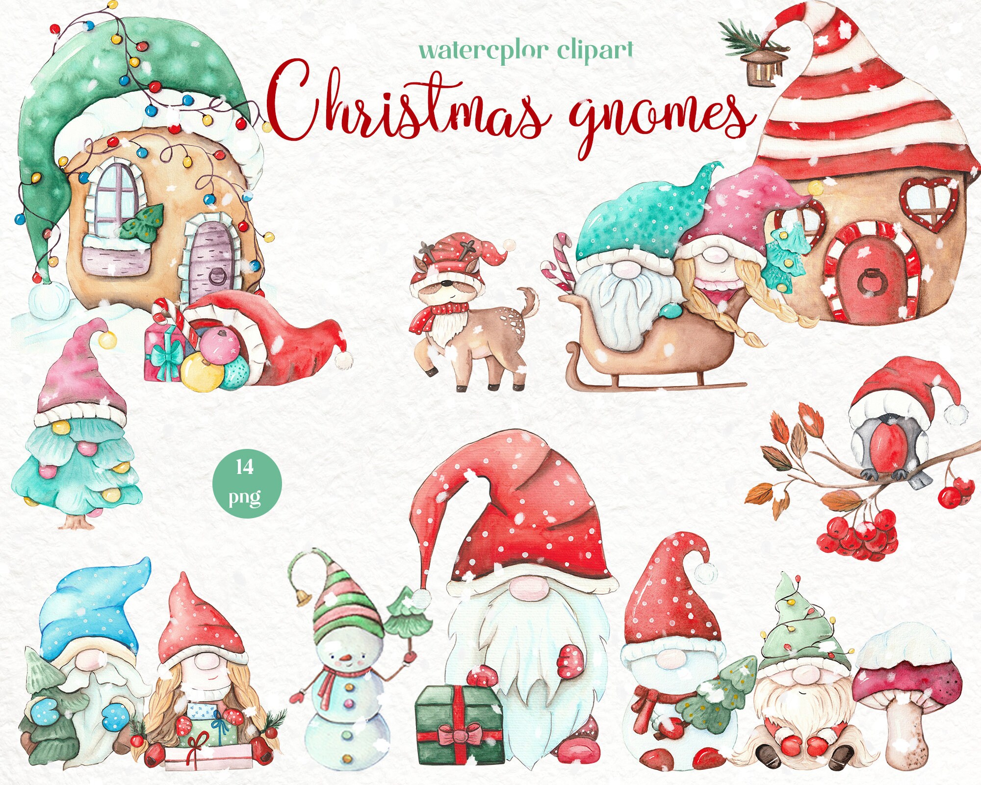 Christmas Gnomes PNG Clipart. Winter Gnome Clipart Nordic - Etsy UK