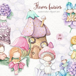 Fairy Tale Characters. Floral Little Fairies Clipart. Fairy - Etsy