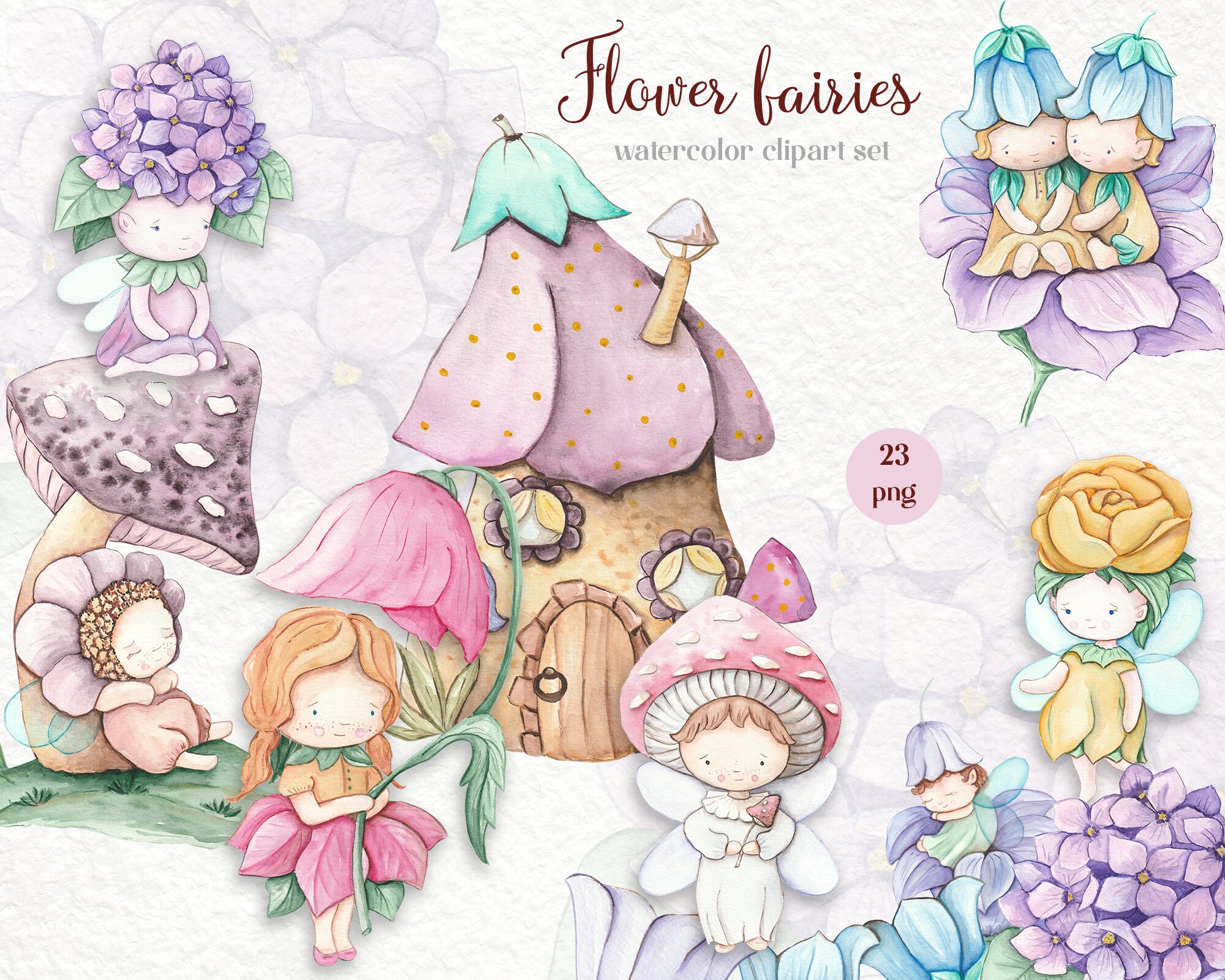 Fairy Tale Characters. Floral Little Fairies Clipart. Fairy - Etsy