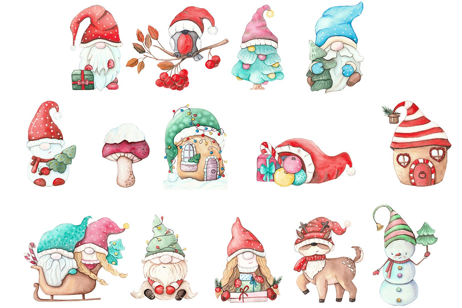 Christmas Gnomes PNG Clipart. Winter Gnome Clipart Nordic - Etsy UK