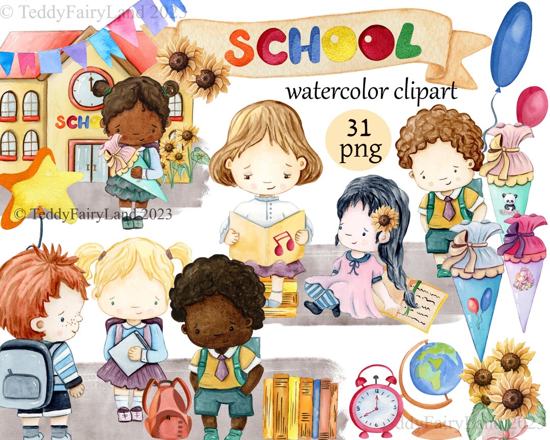 School Clipart Back to School Clipart Teacher Clipart - Etsy
