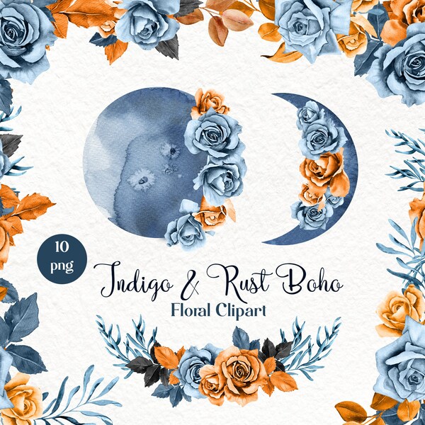 Rust Flower Clipart - Etsy