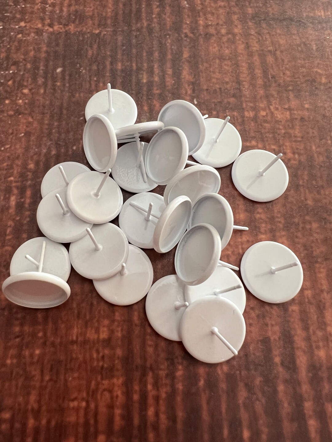 White 12mm Cabochon Setting/ Earring Cabochon/ Earring Setting ...