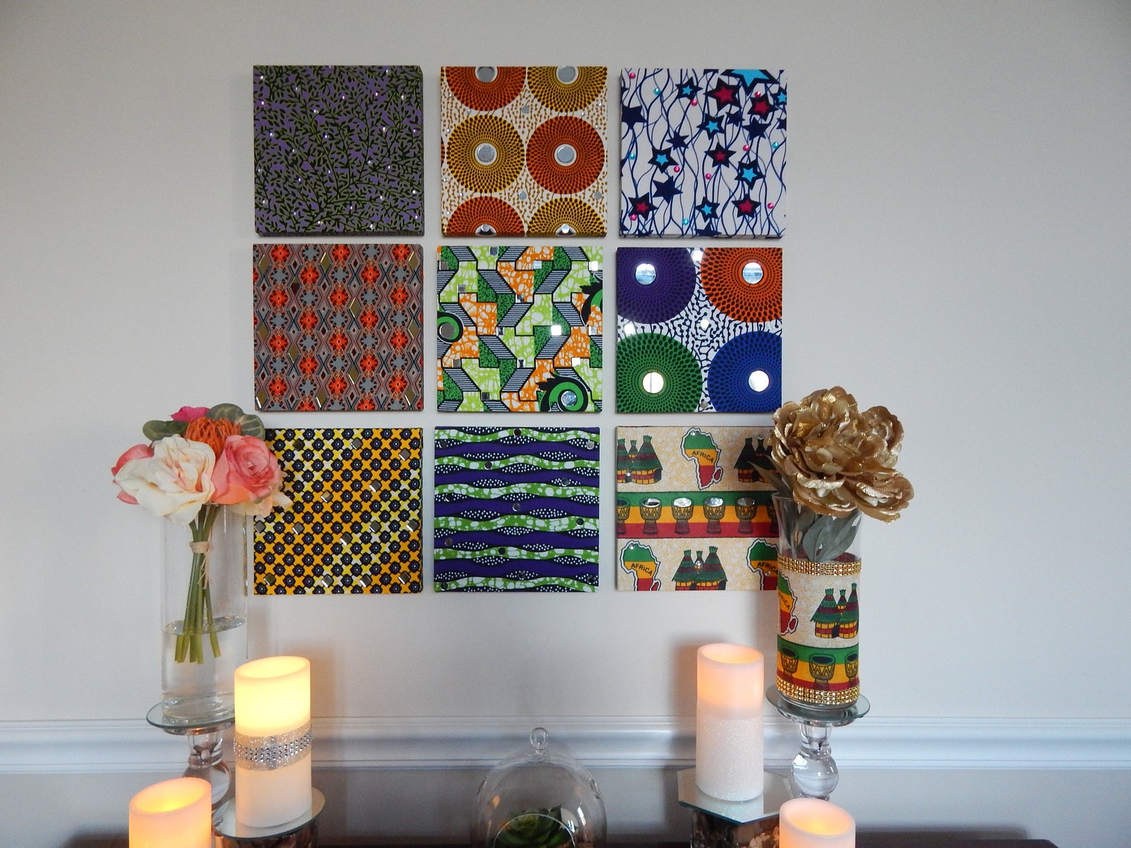 African Print Fabric Canvas Wall Art Wall Hangings Home - Etsy