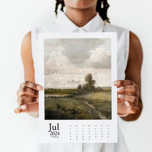 Large 2024 Printable Vintage Art Calendar, 11x17 Calendar, Wall ...