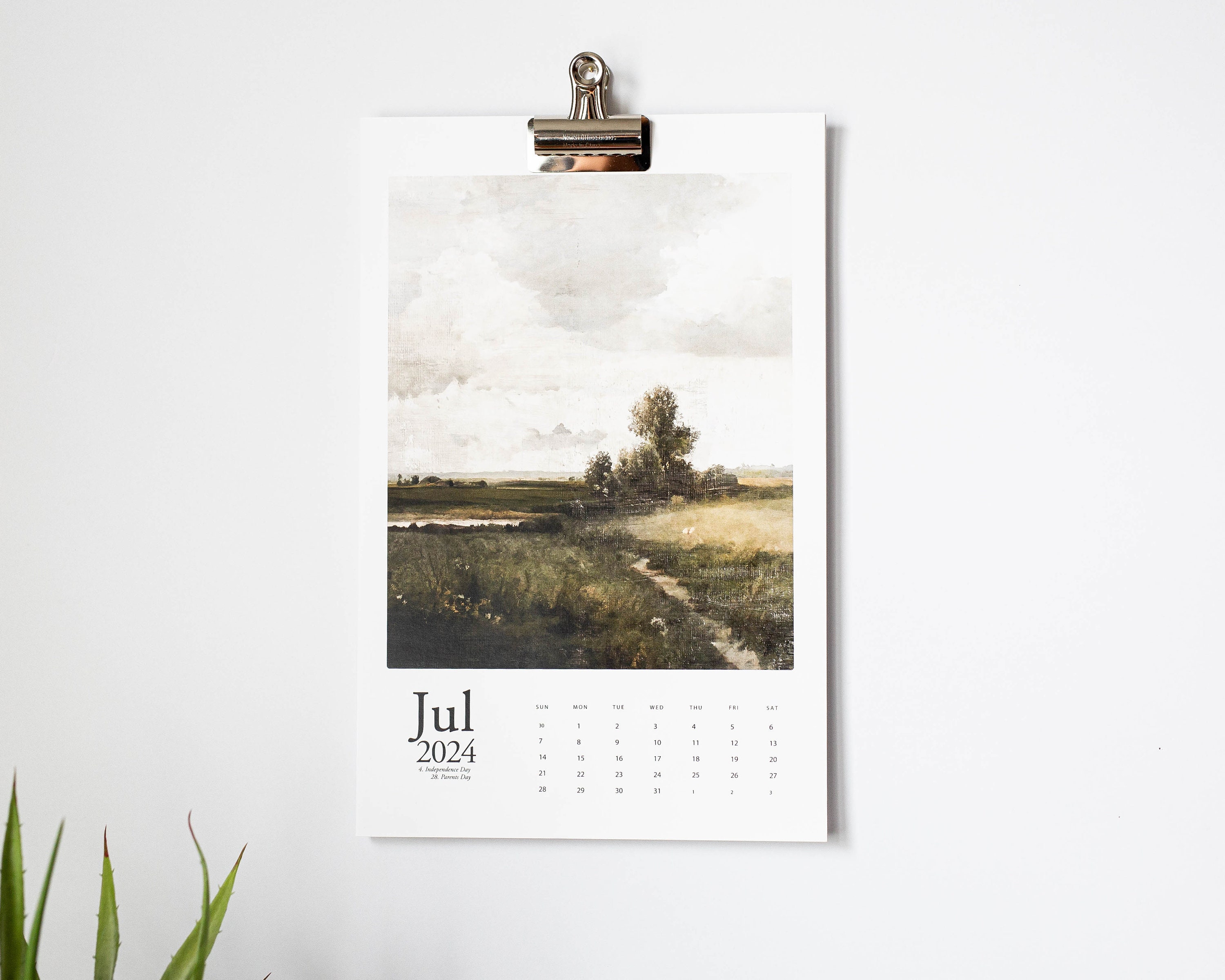 Large 2024 Printable Vintage Art Calendar, 11x17 Calendar, Wall ...
