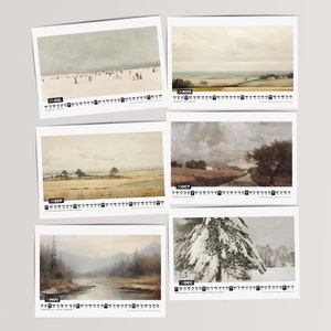 2024 Printable Vintage Art Calendar, 11x17 and US Letter Size, Wall ...