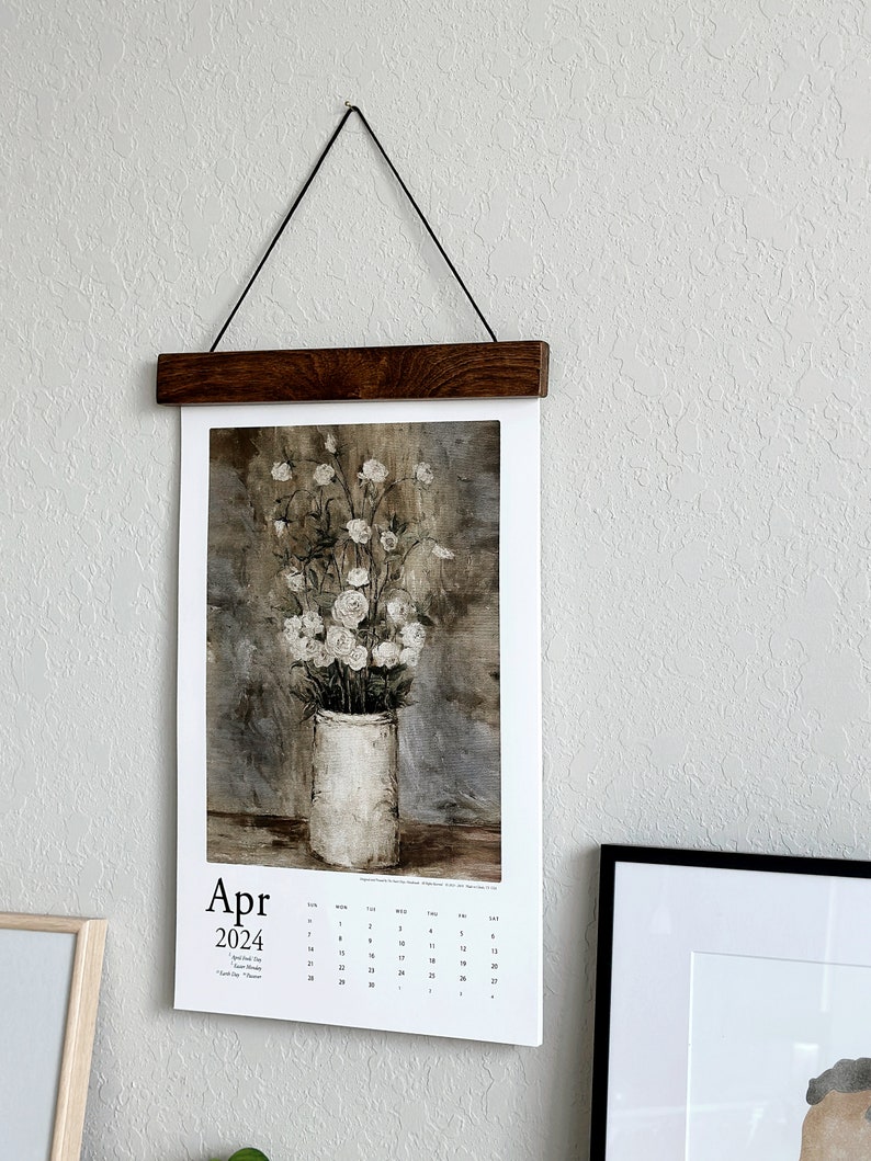 Large 2024 Printable Vintage Art Calendar, 11x17 Calendar, Wall ...