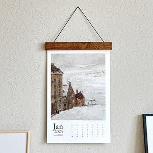 Large 2024 Printable Vintage Art Calendar, 11x17 Calendar, Wall ...