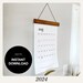 2024 Printable WALL Calendar, 2024 Hanging Calendar, Large Dates ...