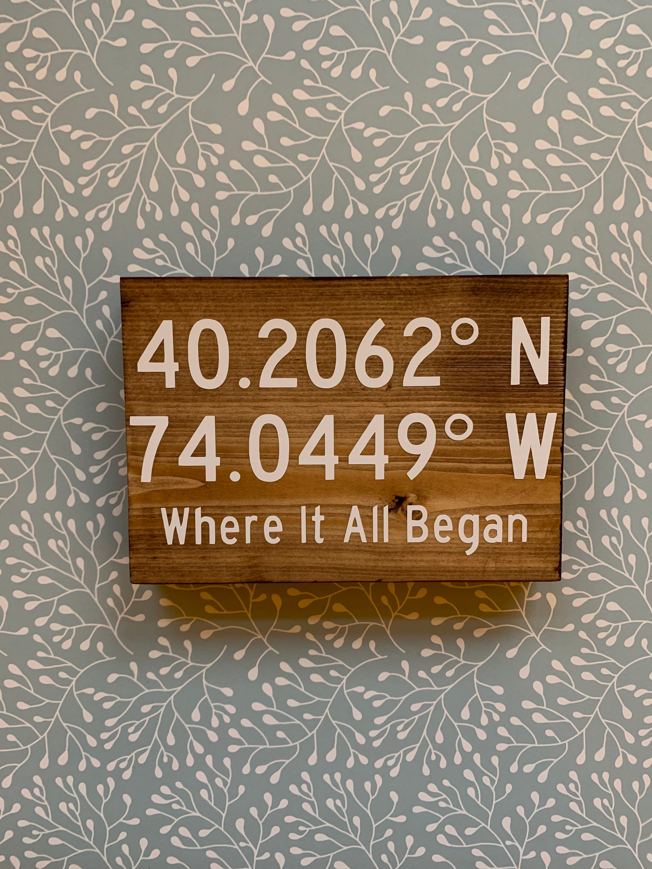 Wooden Coordinate Latitude and Longitude signs Gift for a | Etsy