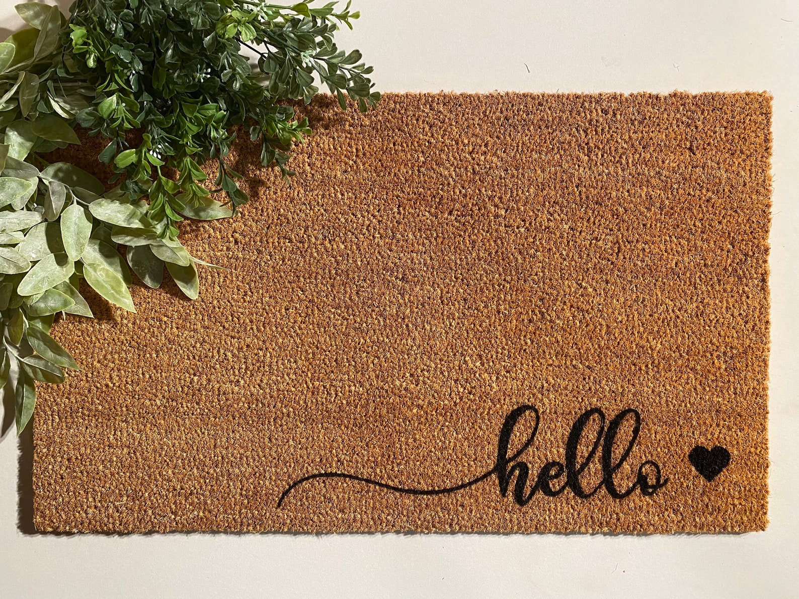 Hello Heart Coir Doormat Simple Basic Welcome Mat / Hello / - Etsy