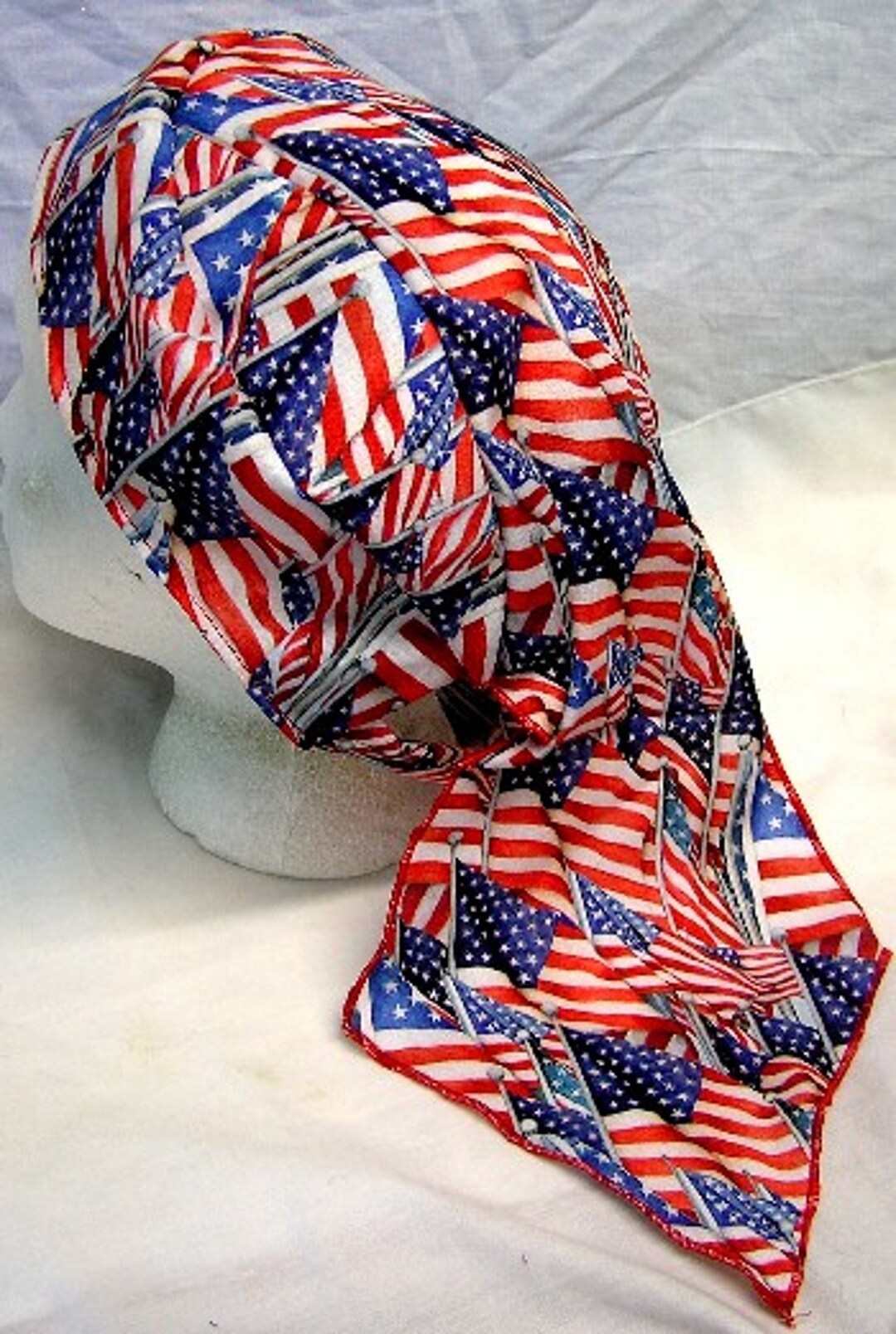 Tall USA Flags Waving in the Wind Du-rag - Etsy