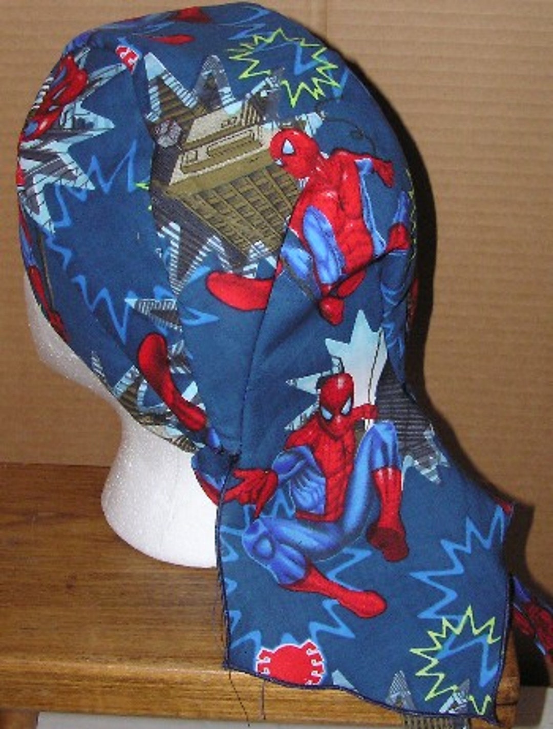 Blue Spiderman Du Rag Head Gear - Etsy