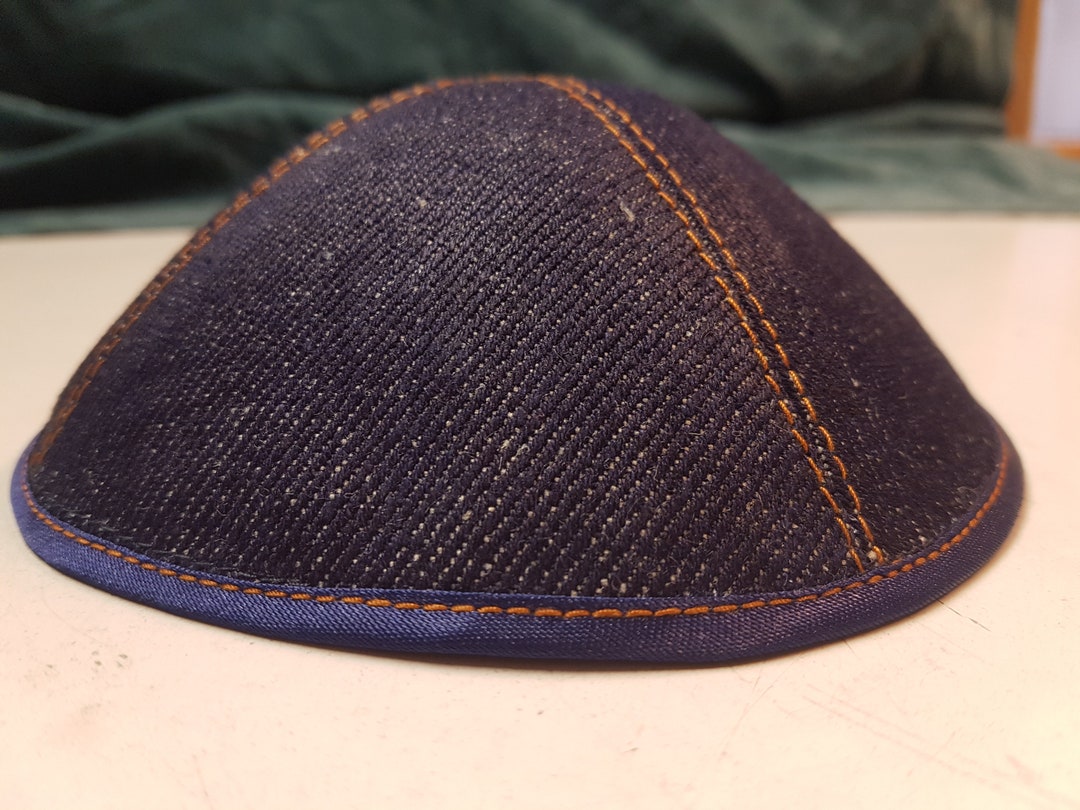 1x Kippa, Jarmulke, Kippah, Kipa Jeans Cotton Dark Blue 16-17 Cm - Etsy