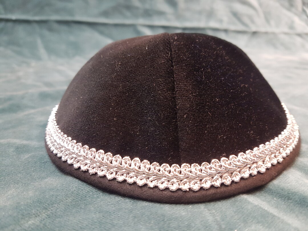 1x Kippa, Jarmulke, Kippah, Kipa Black Velvet Black, 16-17 Cm - Etsy