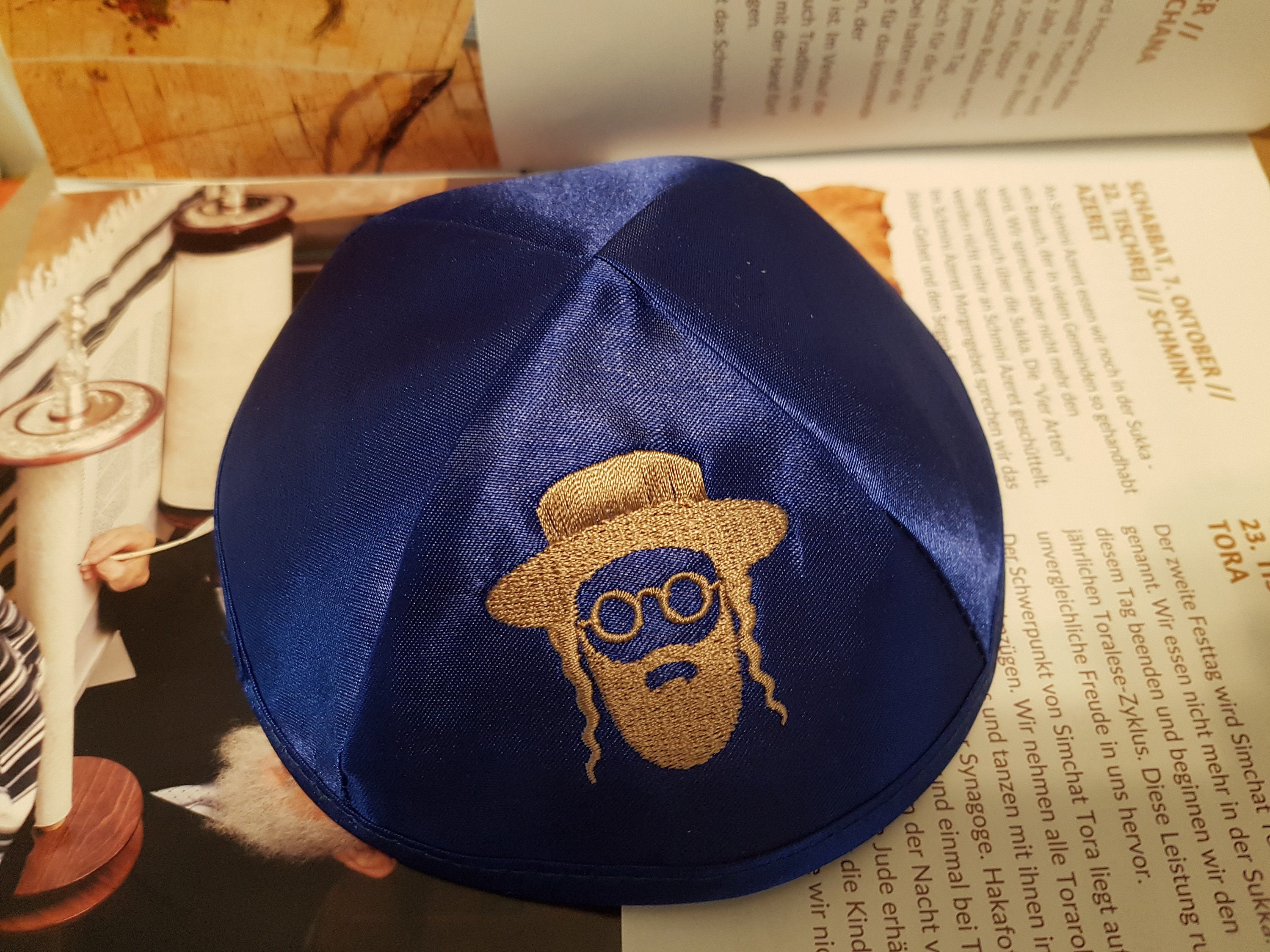 Kippa, Yarmulke, Kippah, Kipa Satin 16-17 Cm Embroidery - Etsy