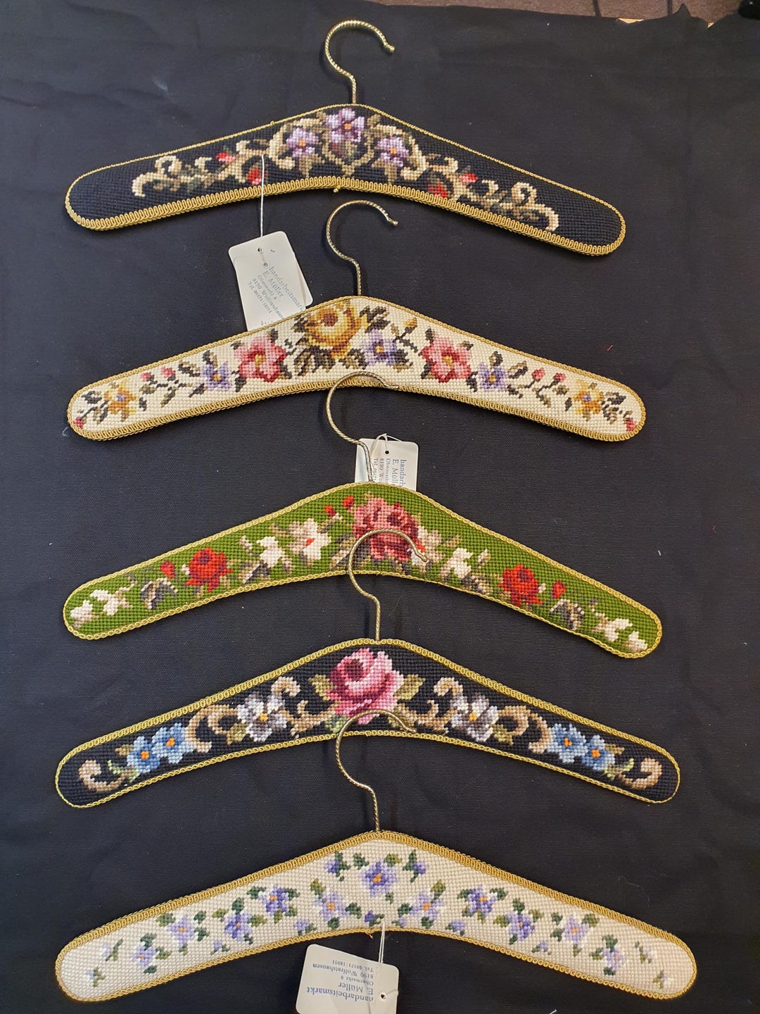 5x Vintage Clothes Hangers Embroidery Tapestry - Etsy