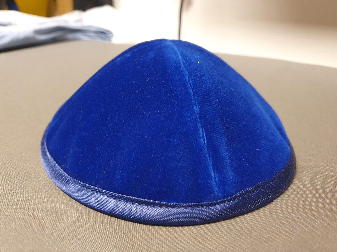 1x Kippa, Jarmulke, Kippah, Kipa, Children, Velvet Royal Blue, 14-15 Cm ...