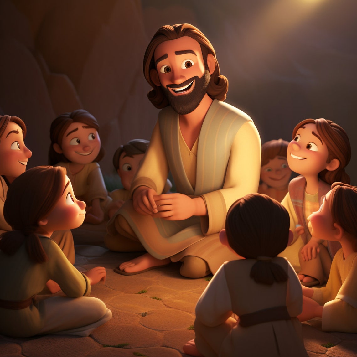 Pixar-inspired Blessings: Digital Photos of Jesus Helping Children ...