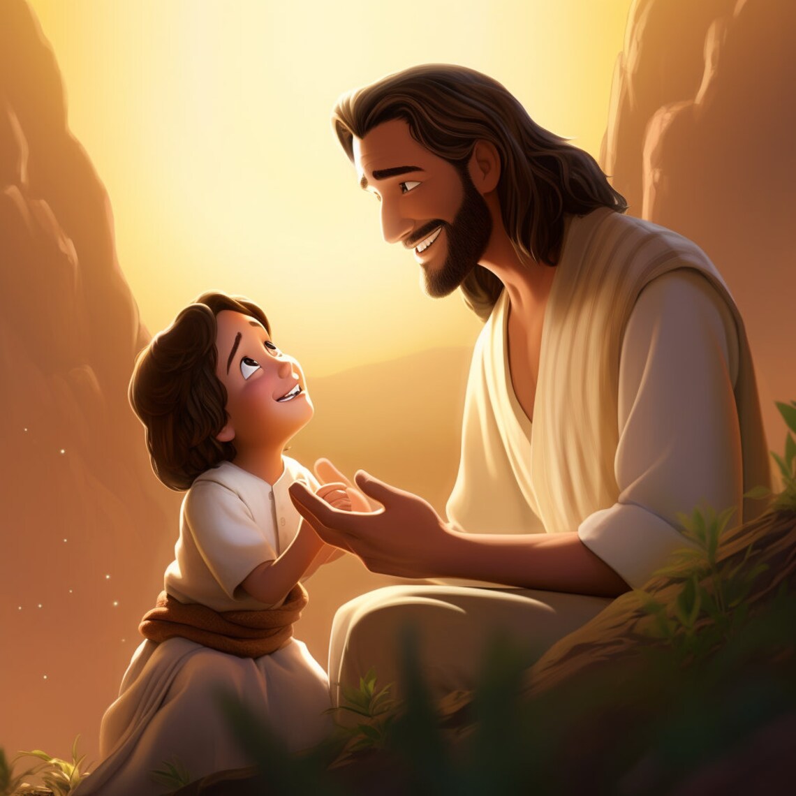 Pixar-inspired Blessings: Digital Photos of Jesus Helping Children ...