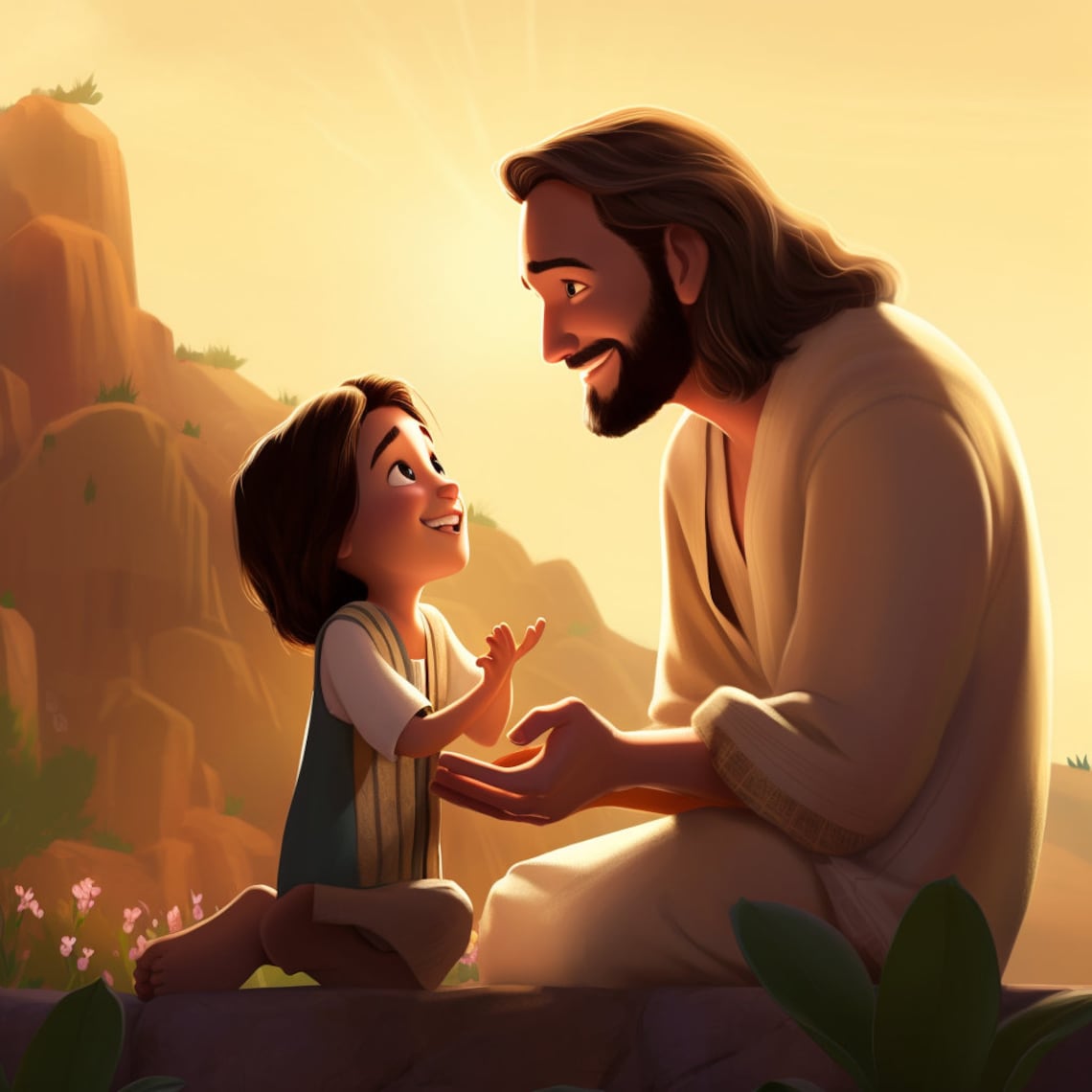 Pixar-inspired Blessings: Digital Photos of Jesus Helping Children ...