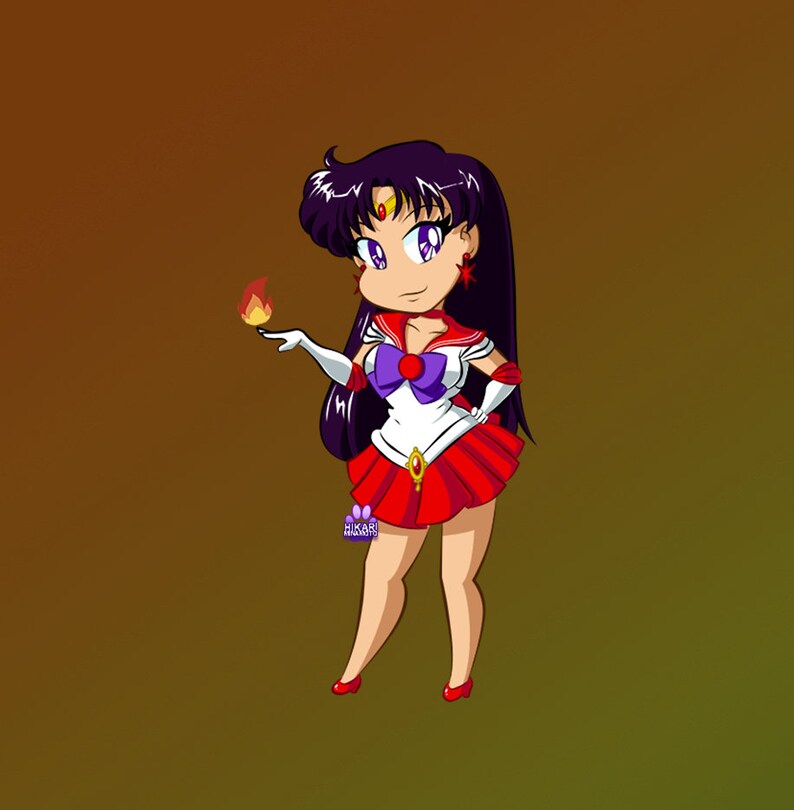 Sailor Mars Chibi Sticker - Etsy