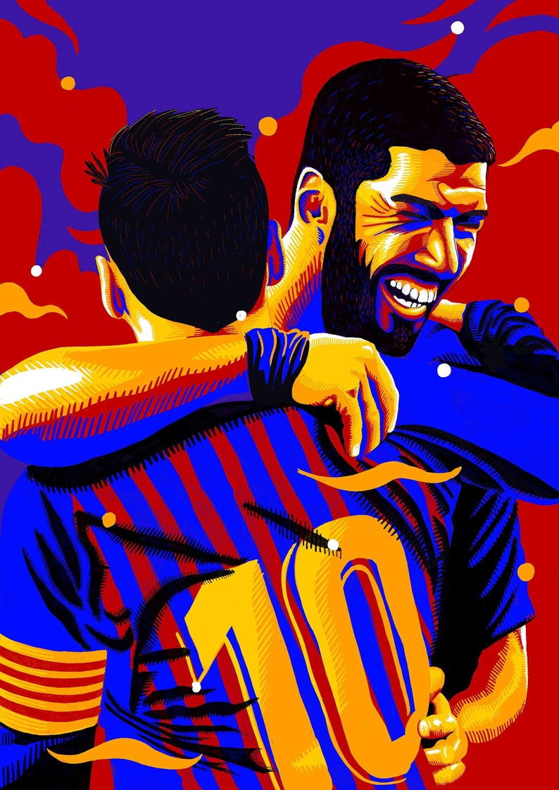Messi and Suárez FC Barcelona Poster PRINTABLE FILE | Etsy