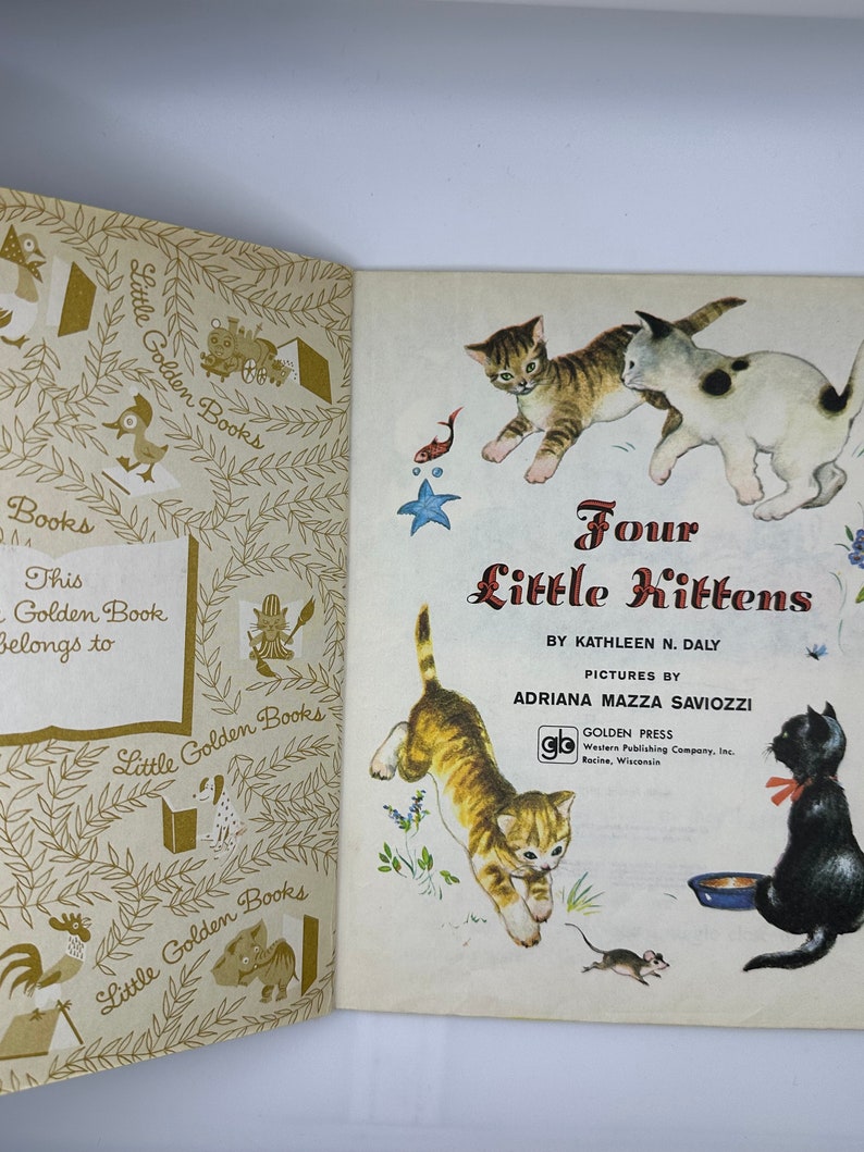 The Four Little Kittens Little Golden Book - Etsy