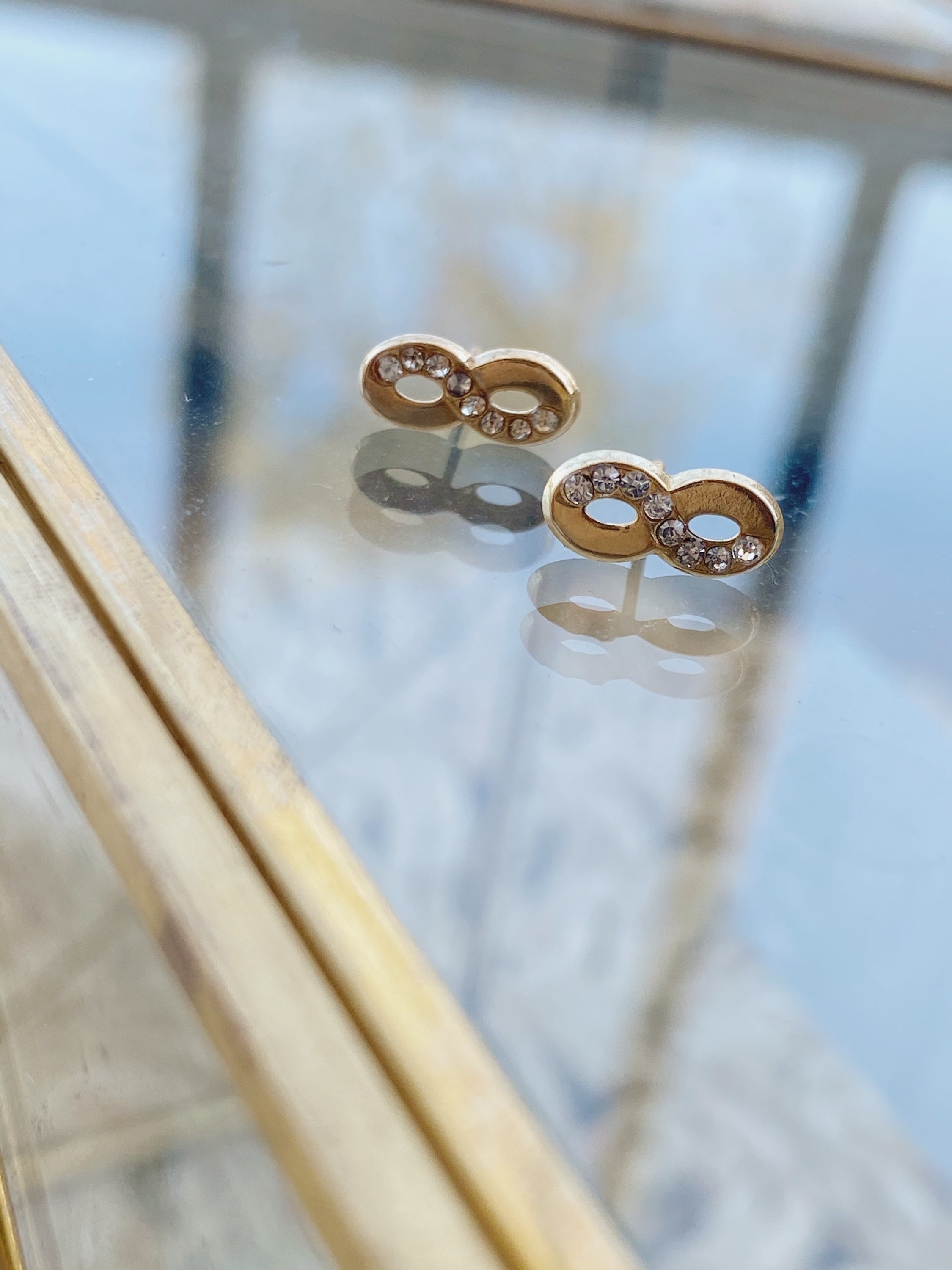 Gold Infinity Earrings-10k Infinity Symbol Stud Earrings-screw - Etsy