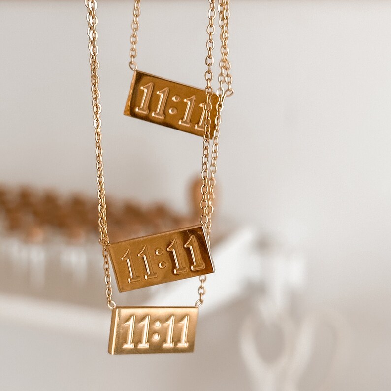 18K Gold 11:11 Angel Number Necklace - 1111 Spiritual Necklace - Lucky ...