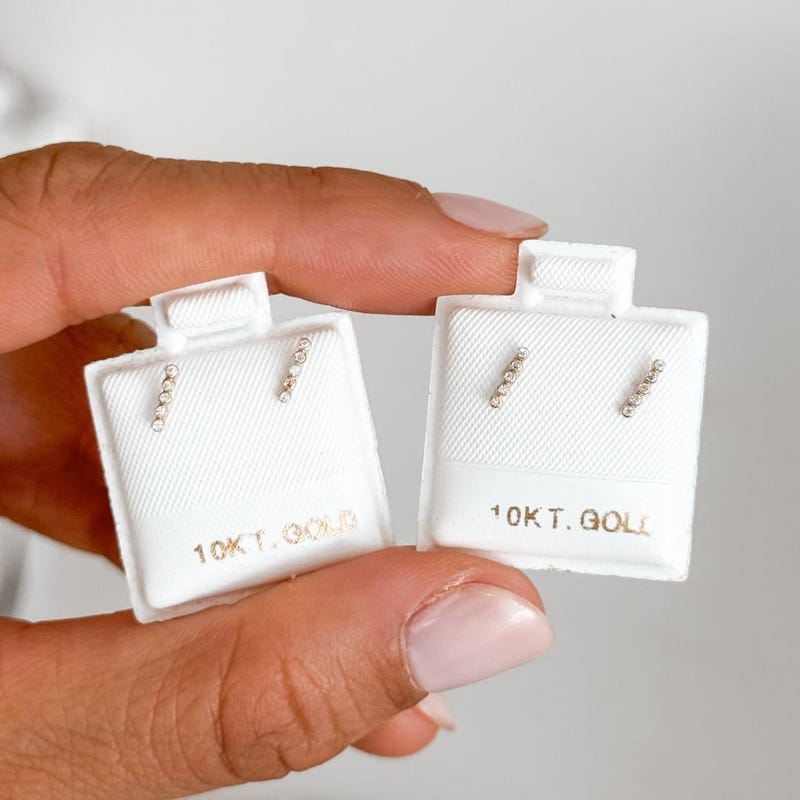 Bar Studs 10k Gold - Etsy