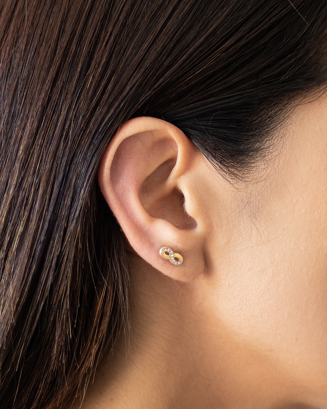 Gold Infinity Earrings-10k Infinity Symbol Stud Earrings-screw Back ...