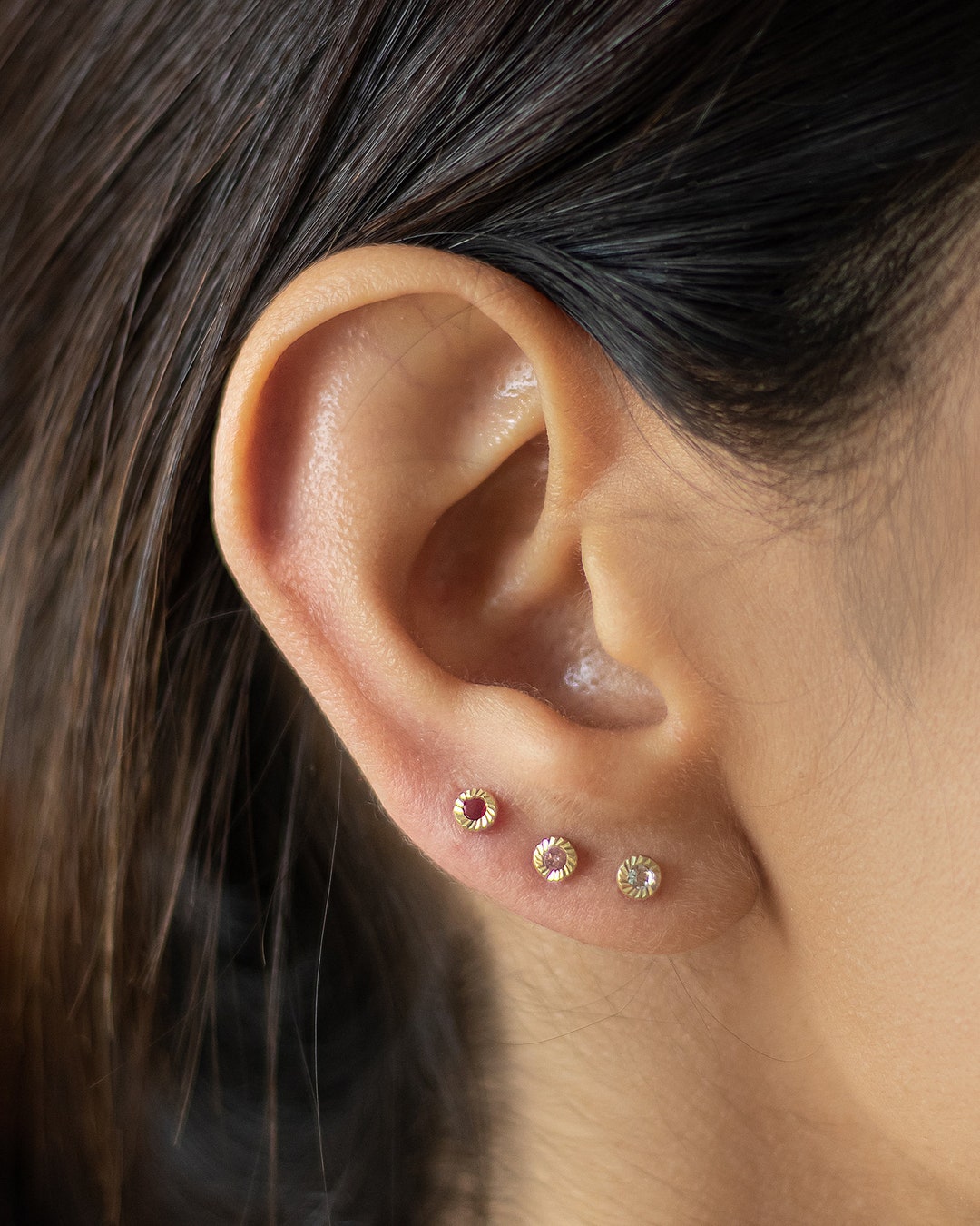 Round Stud Earrings-screw Back Circle Earrings-minimalist Earrings ...