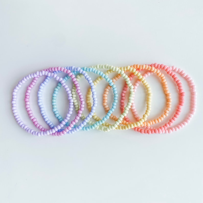 Pastel Candy Color Seed Bead Stretch Stacking VSCO Bracelet - Etsy