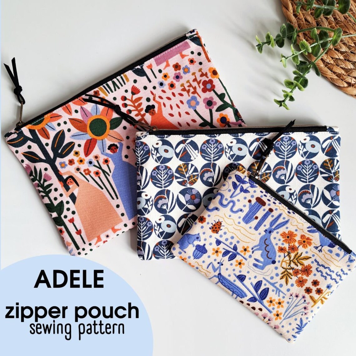 ADELE Zipper Pouch PDF Sewing Pattern, Sewing Pouch, Instant Download, 3 Sizes, Sewing Tutorial ...