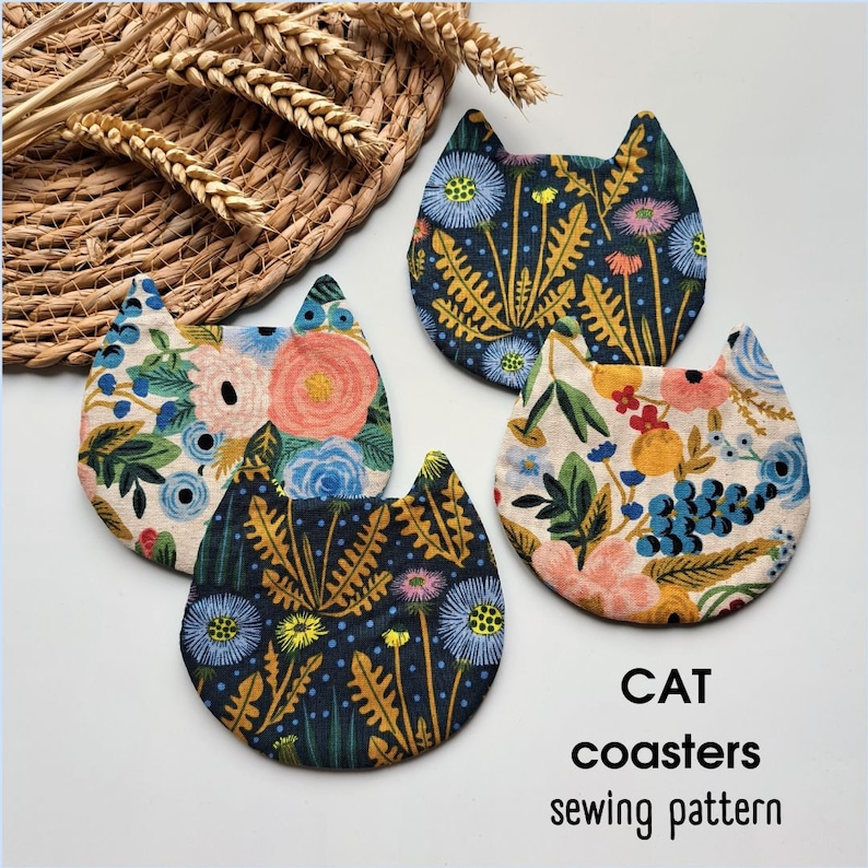 Coasters CAT PDF Sewing Pattern, Instant Download, Sewing Tutorial, PDF ...