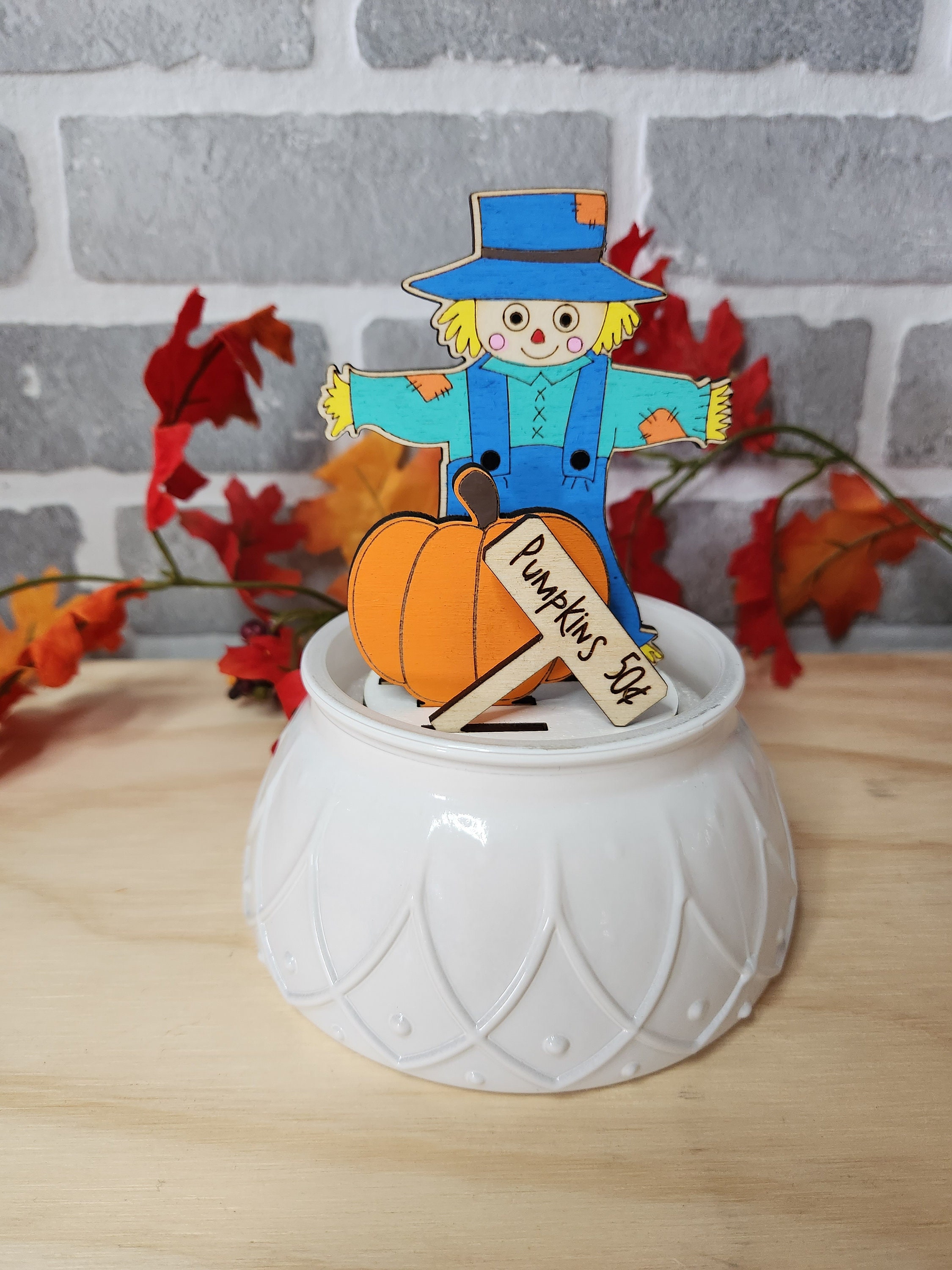 Fall Snow Globe, Scarecrow, Wood Fall Decor, Autumn Decor - Etsy
