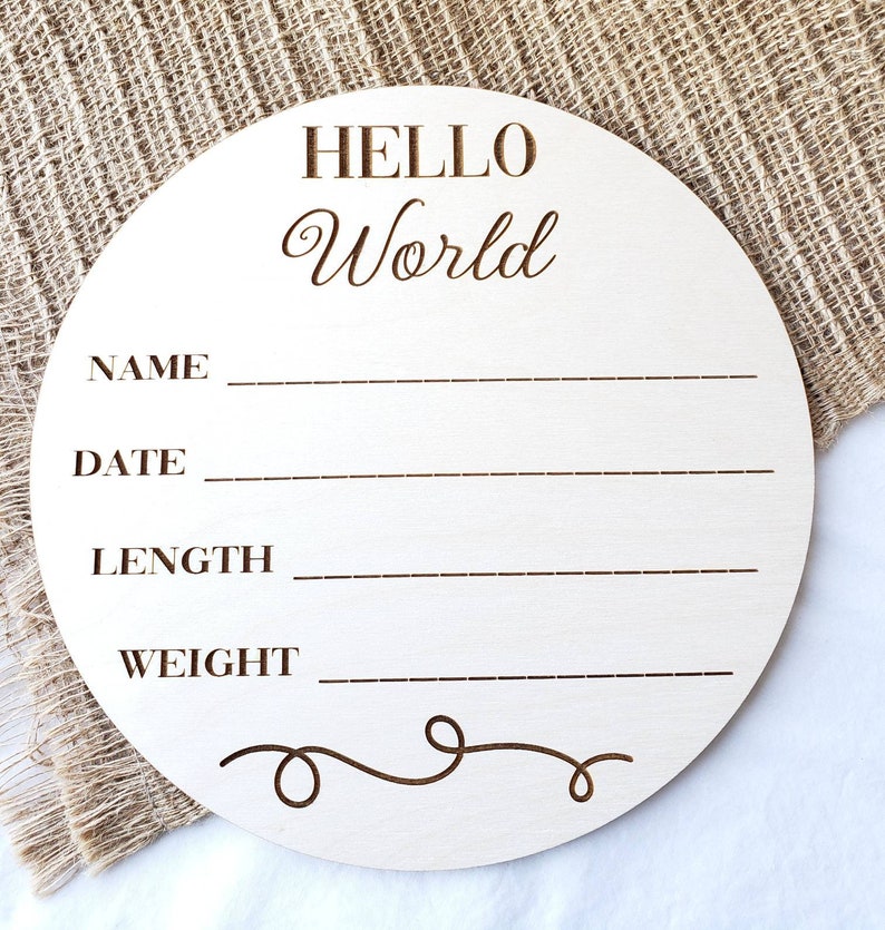 Baby Milestone Cards Hello World Photo Prop Wood Milestone - Etsy