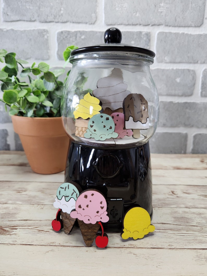 Ice Cream Decor Mini Gumball Machine Tiered Tray Decor Ice - Etsy