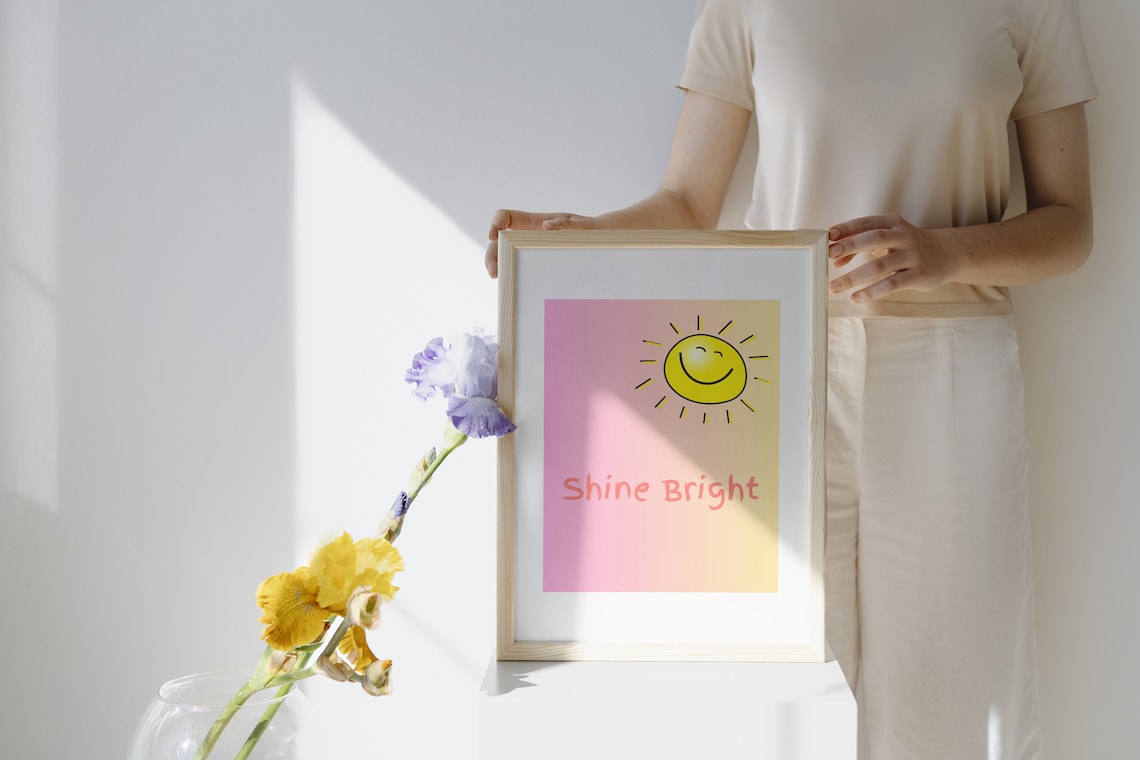 Shine Bright Art, Digital Download, Printable Art, Gift Art ...